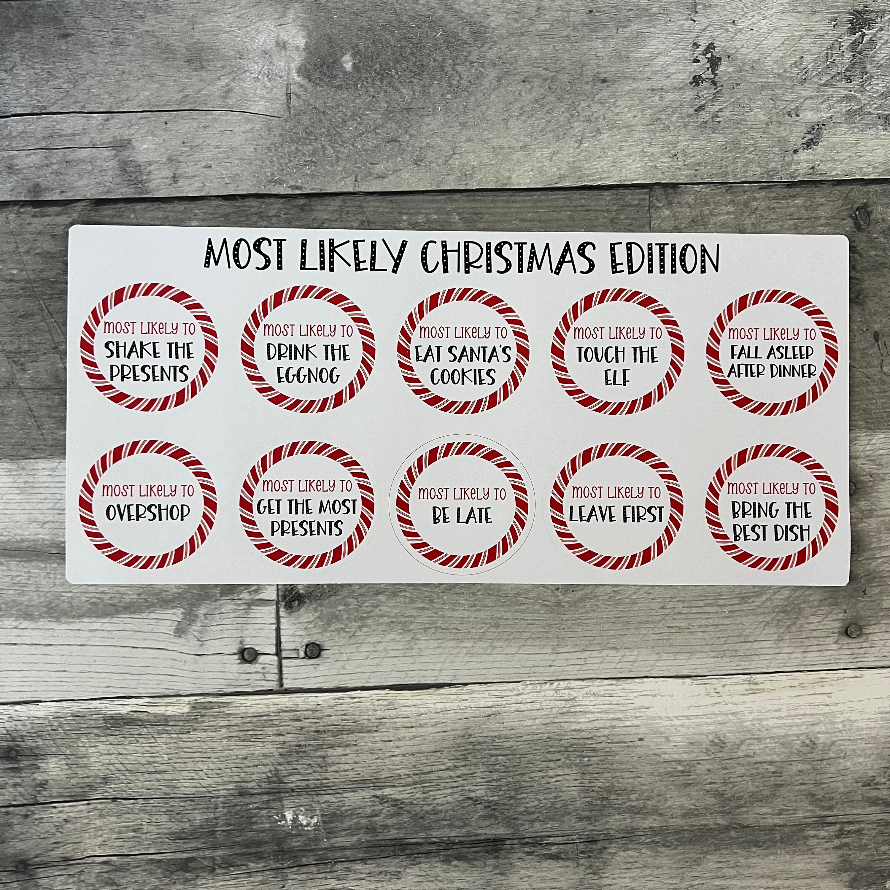 Most Likely to Christmas Edition Stickers From Made by R and R - Etsy