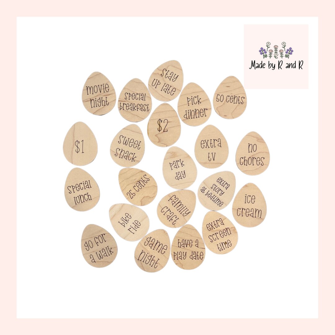 Wooden Easter Egg Tokens From Made by R and R - Etsy