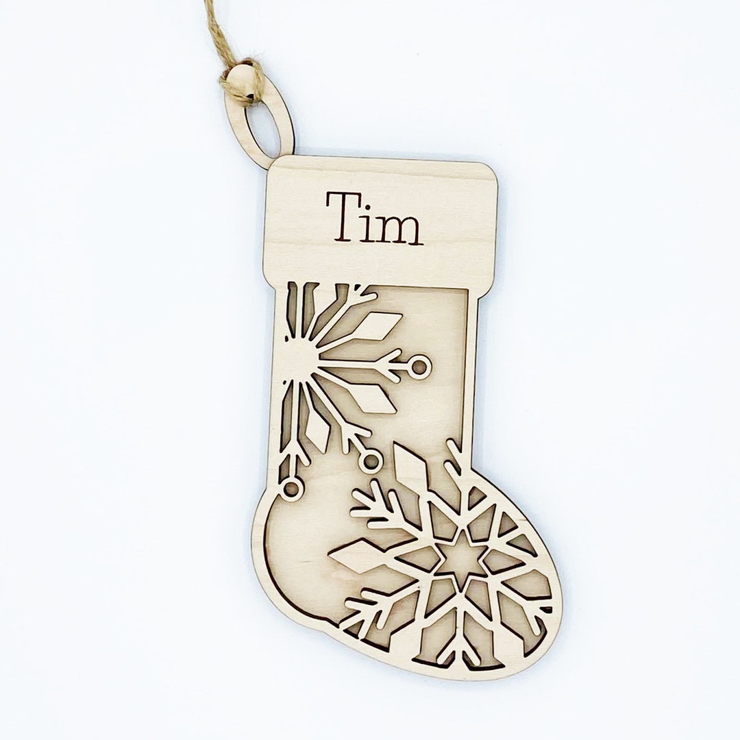 Custom Wood Christmas Stocking Ornament - Etsy