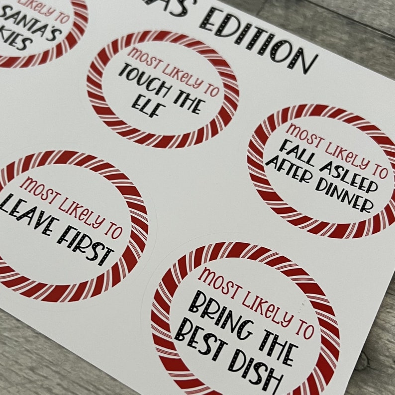 Most Likely to Christmas Edition Stickers From Made by R and R - Etsy