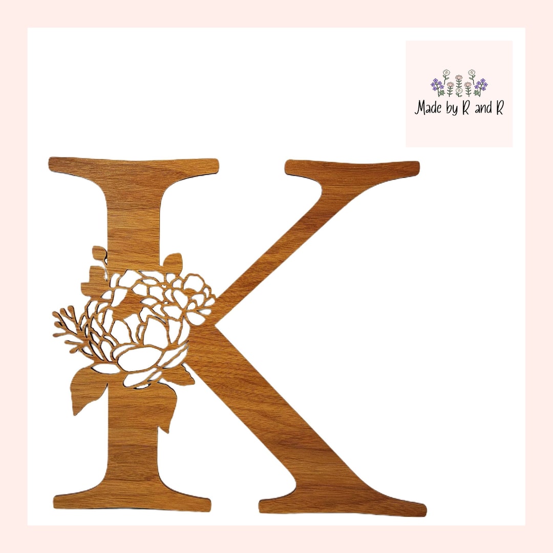 Floral Monogram Wood Sign From Made by R and R - Etsy