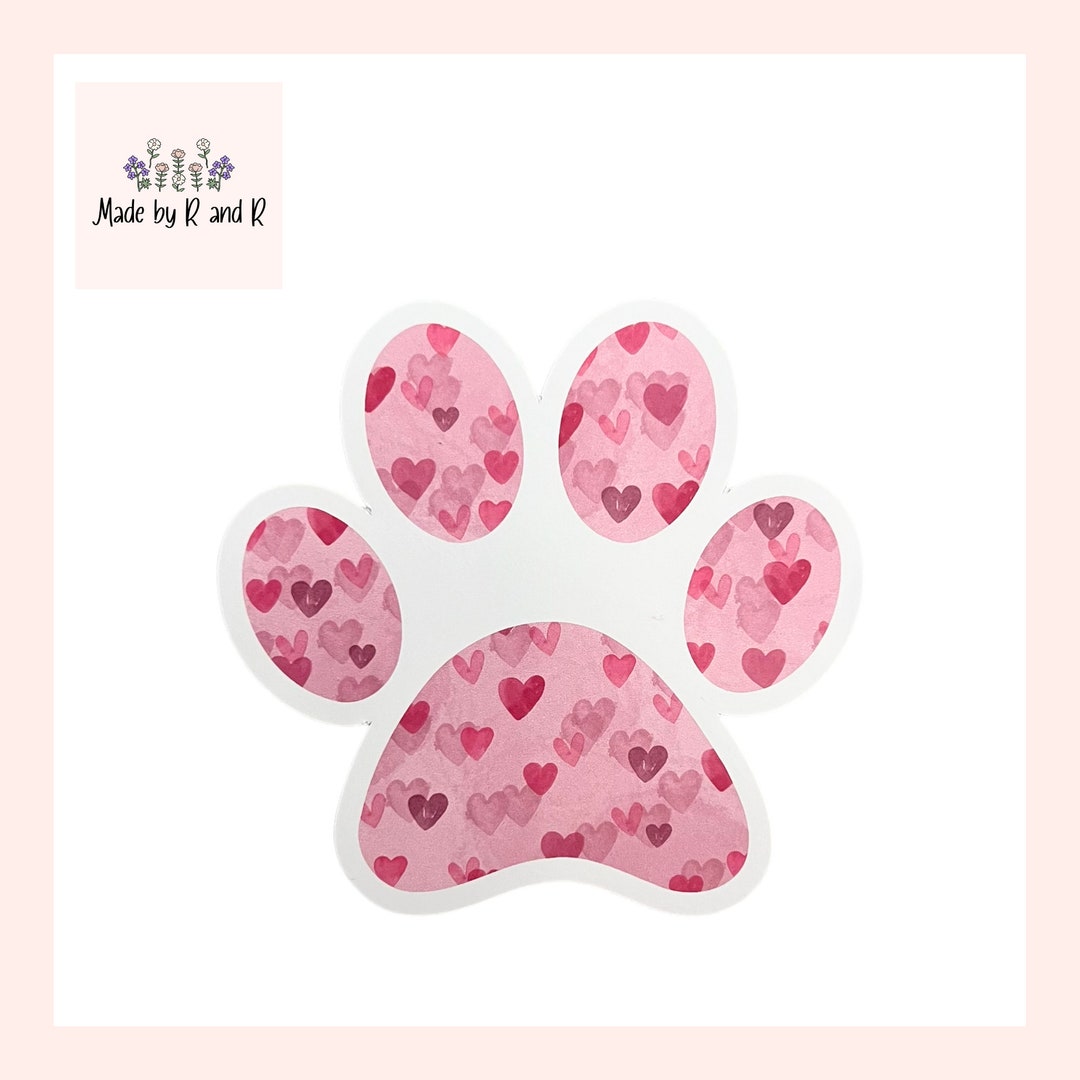 Paw Print Heart Sticker From Made by R and R - Etsy