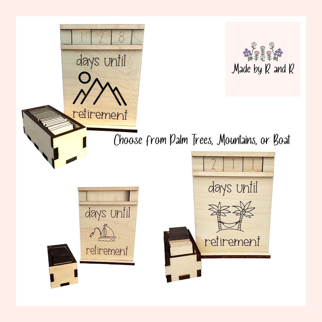 Days Until Retirement Wood Countdown From Made by R and R - Etsy