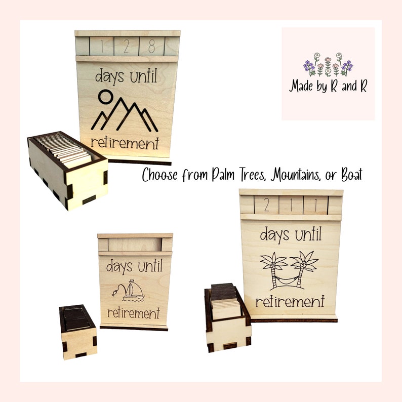 Days Until Retirement Wood Countdown From Made by R and R - Etsy