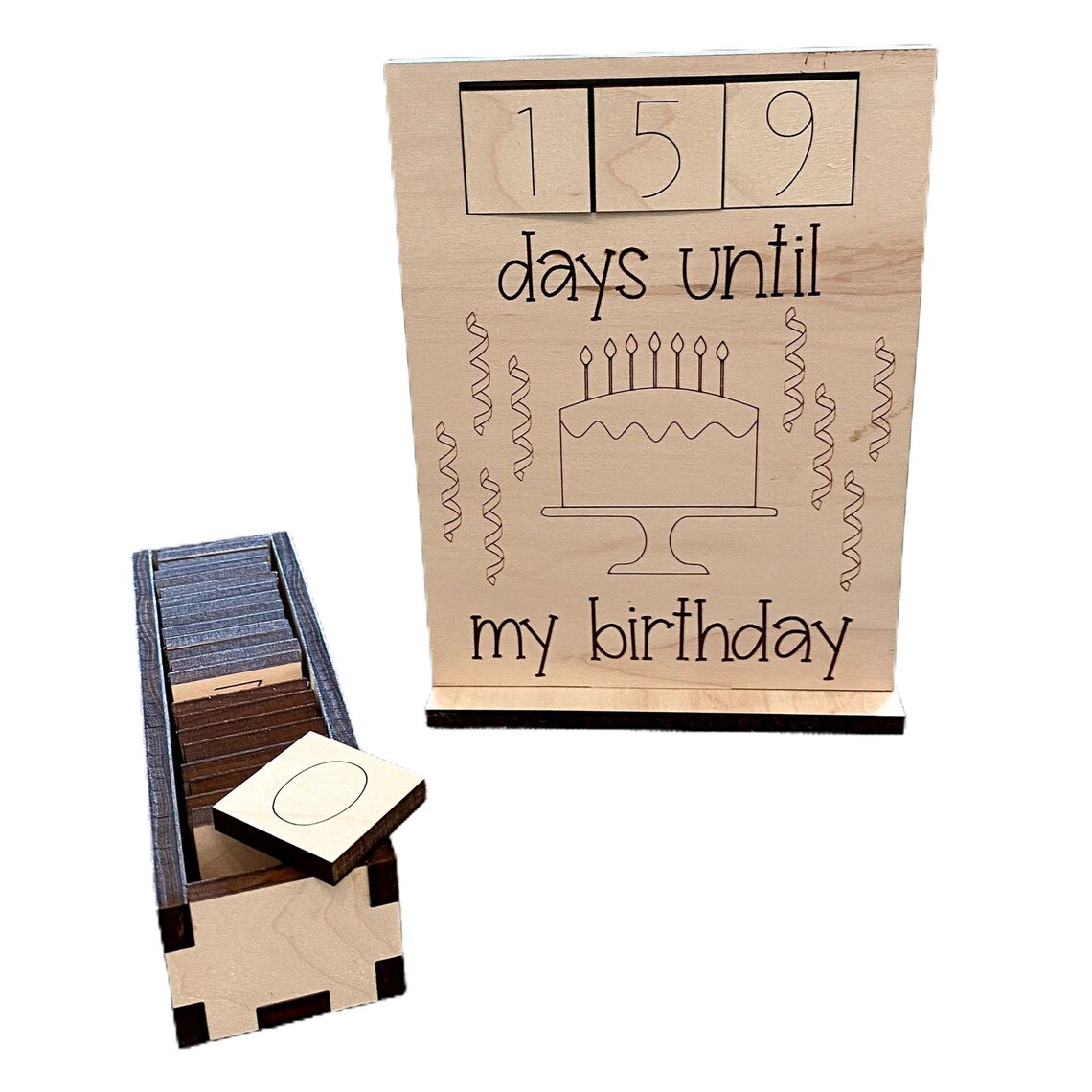 Days Until My Birthday Wood Countdown | Etsy