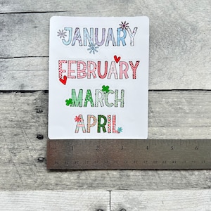 Month Name Stickers (set of 12) Choose Large or Small Size From Made by ...