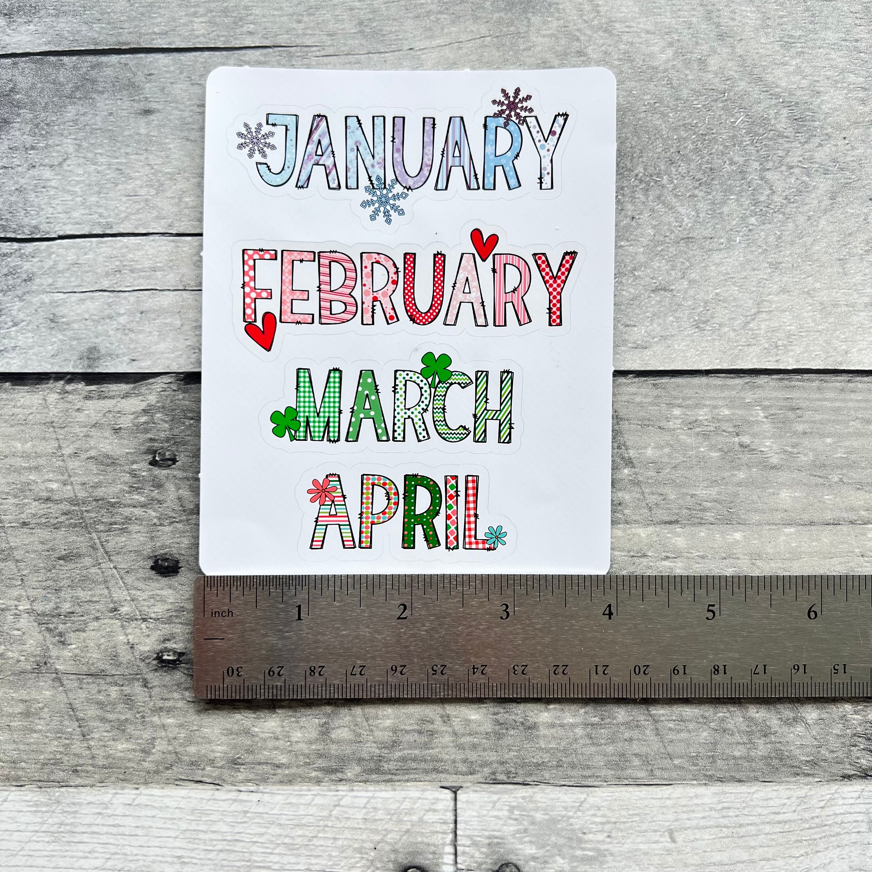 Month Name Stickers (set of 12) Choose Large or Small Size From Made by ...