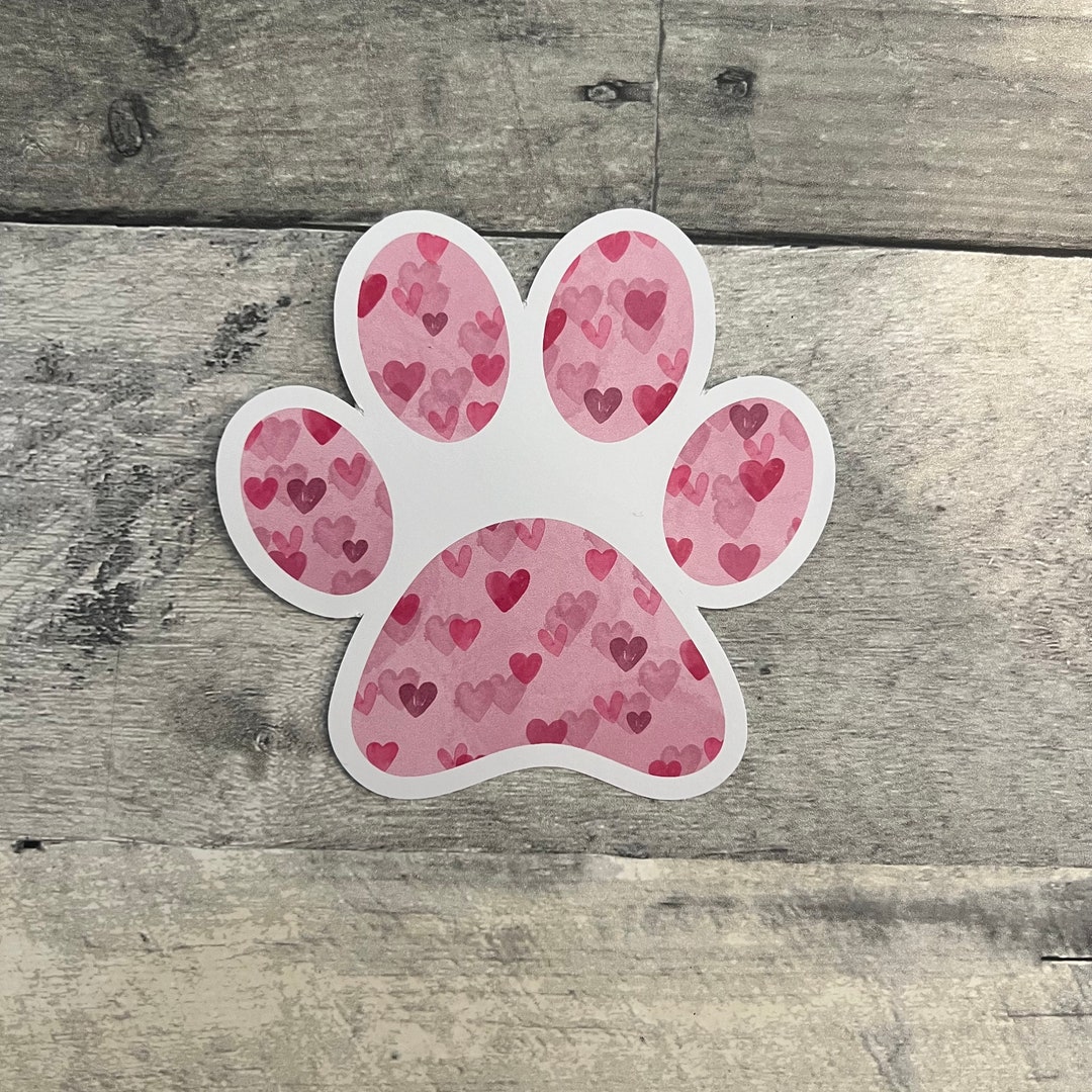 Paw Print Heart Sticker From Made by R and R - Etsy