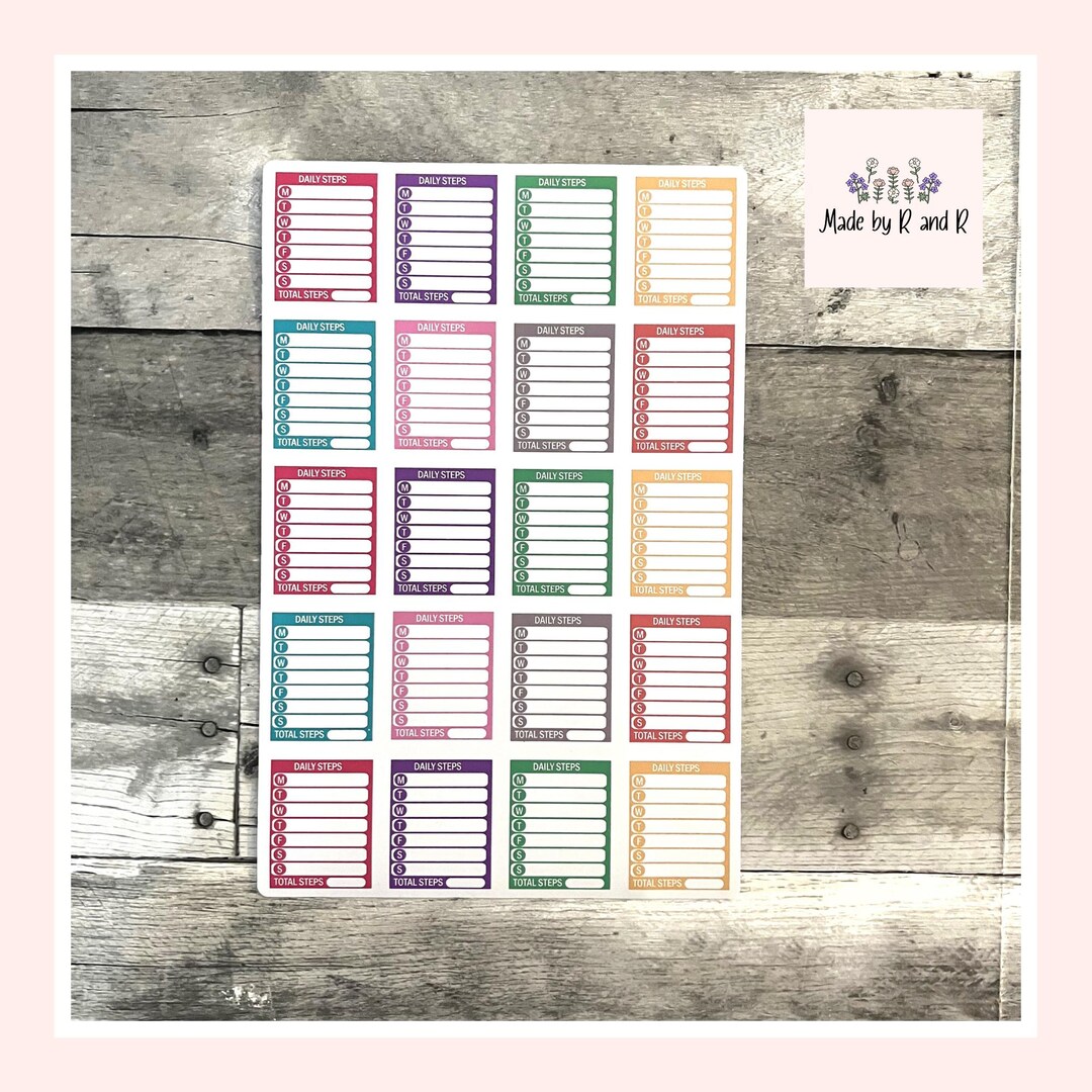 Daily Steps Planner Stickers (set of 20) From Made by R and R - Etsy