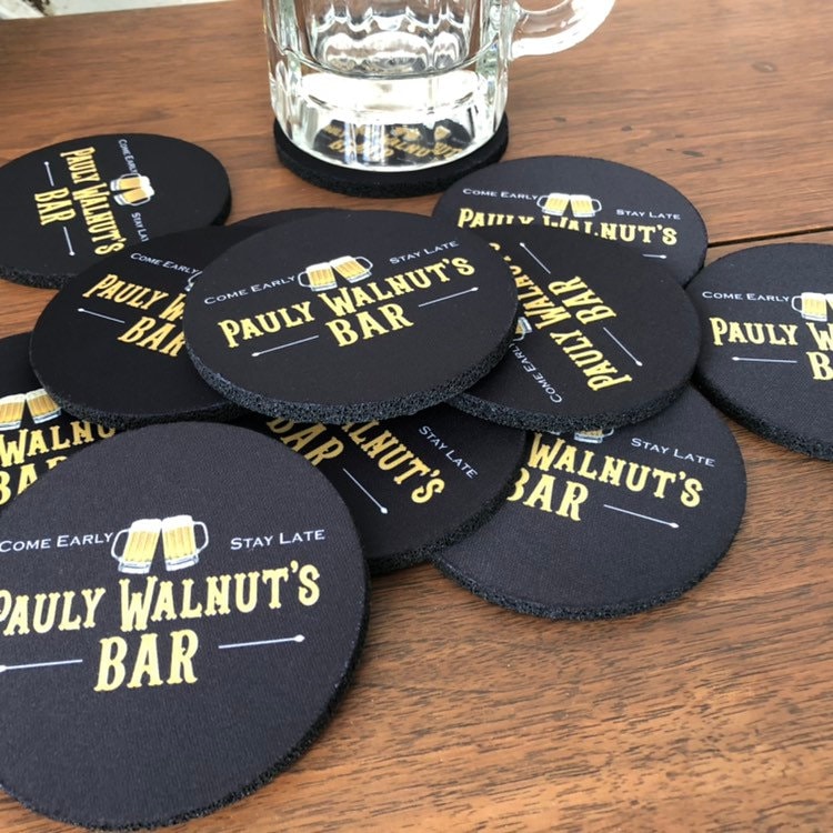 Personalized Pub Coasters Set of 2 3.5 Inch Round Rubber - Etsy