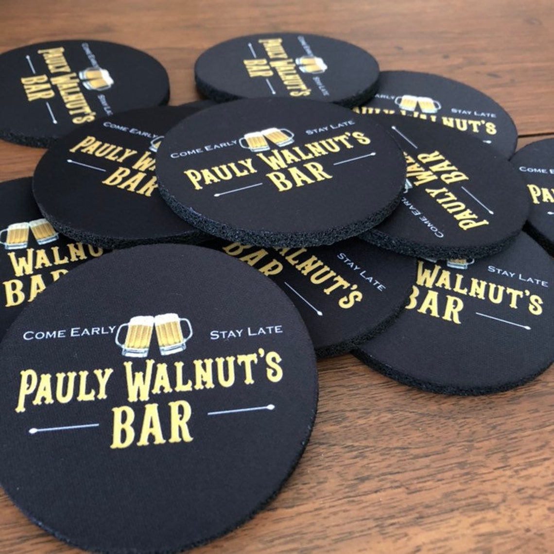 Personalized Pub Coasters Set of 2 3.5 Inch Round Rubber - Etsy