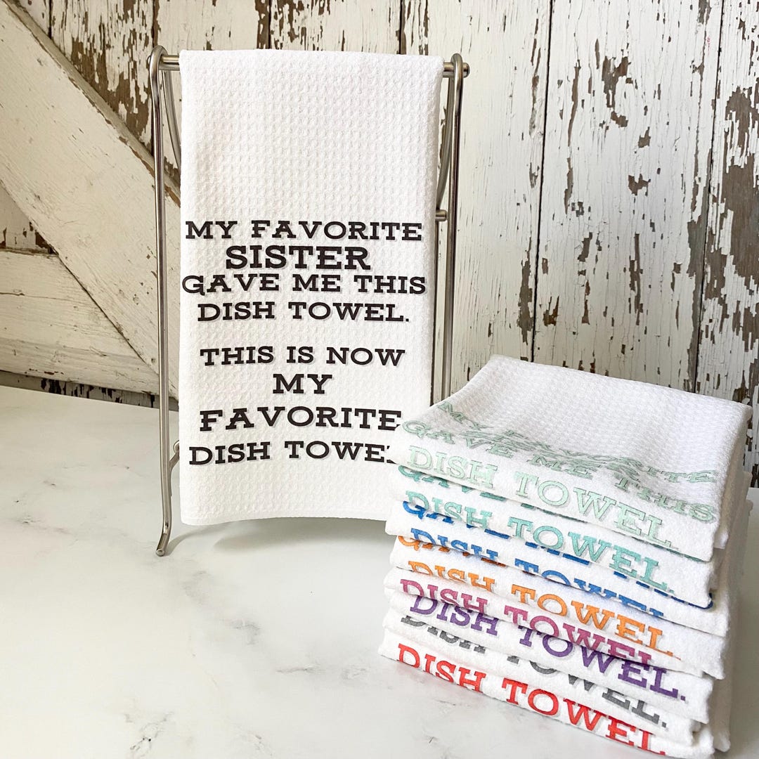 Funny Sister Waffle Weave Kitchen Towel: Microfiber Tea Towel - Etsy