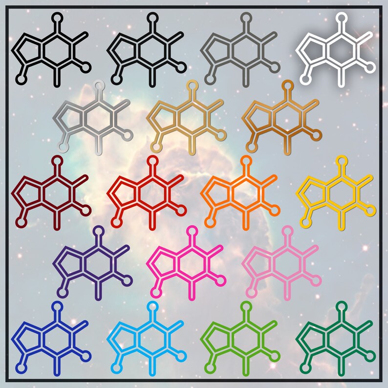 Caffeine Molecule Decal Sticker - Etsy