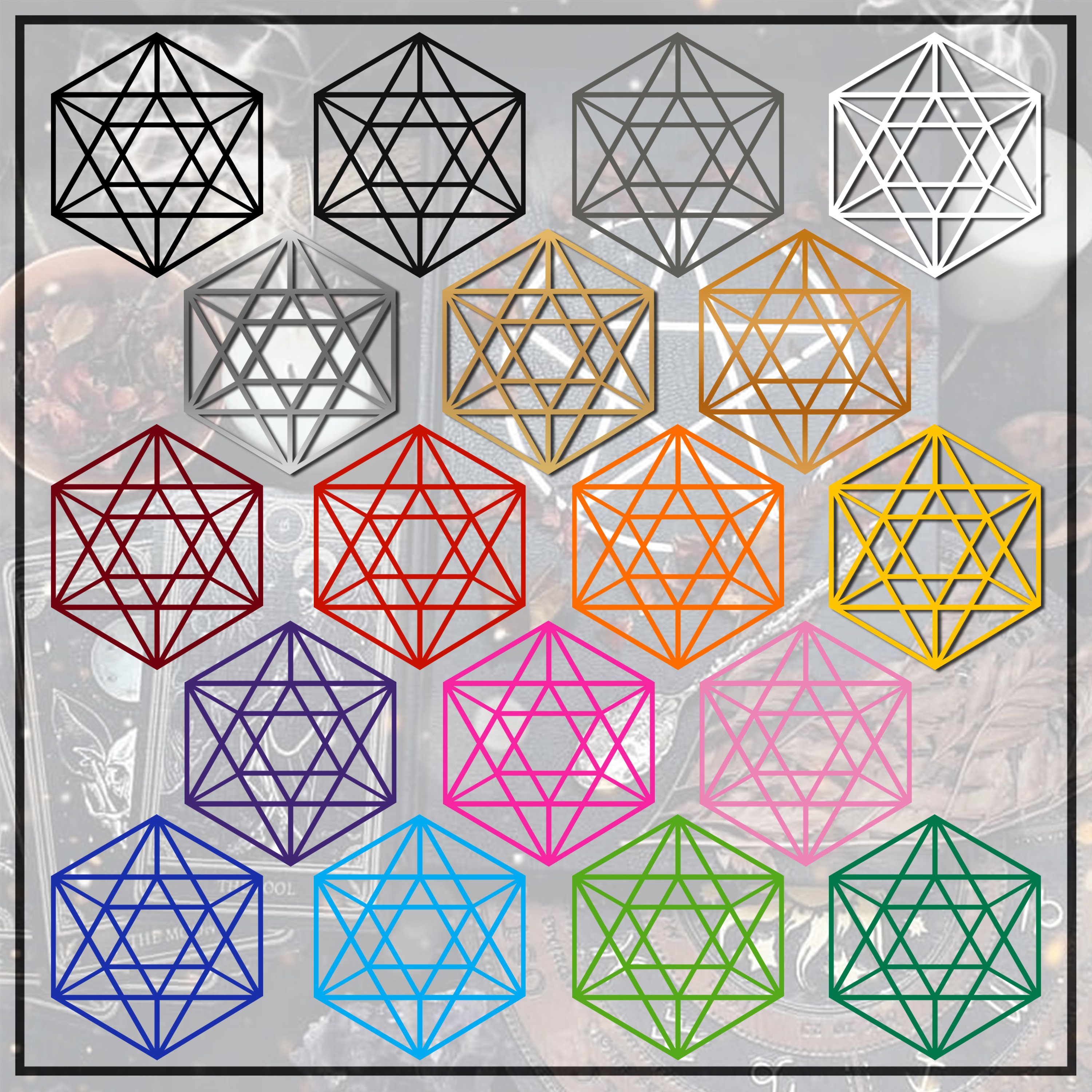 Merkaba Sacred Geometry Grid Decal Sticker | Etsy