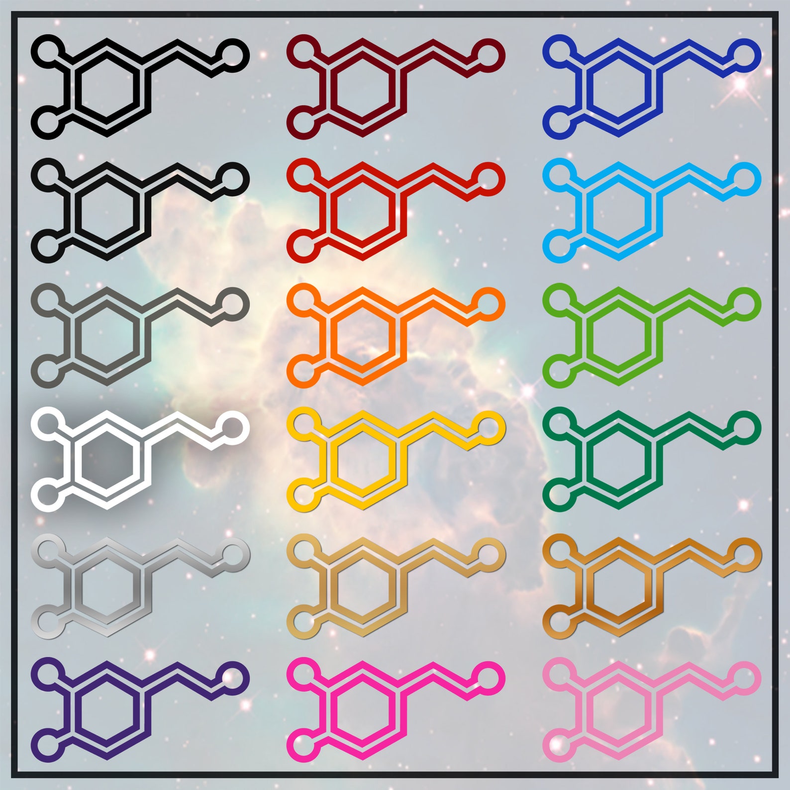 Dopamine Molecular Structure Decal Sticker - Etsy