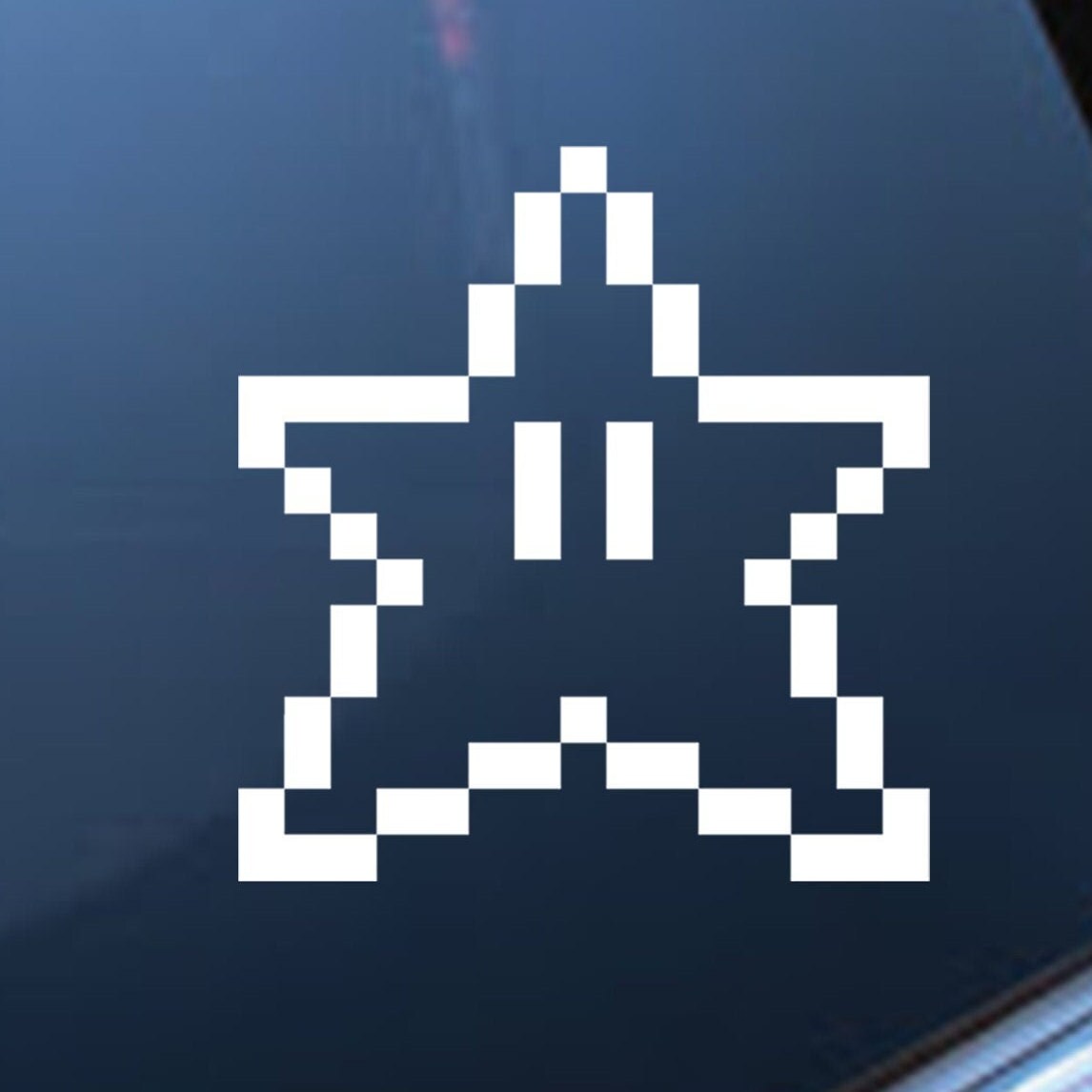 Nintendo Decal Super Mario Brothers 8 Bit Power up Star | Etsy