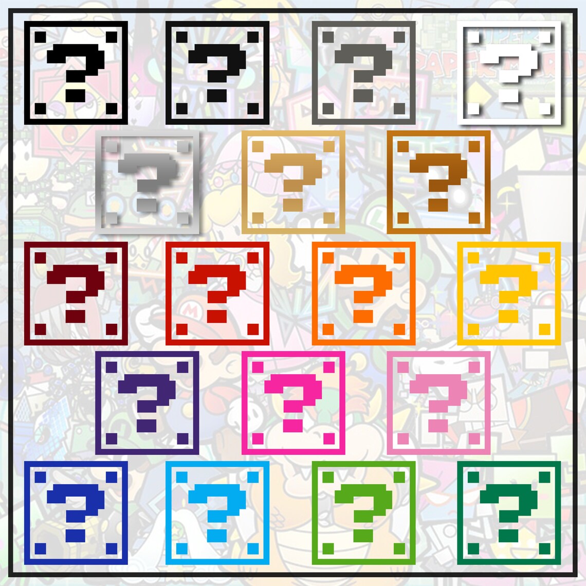 Super Mario Brothers 8 Bit Mystery Box Solid Design 18 - Etsy