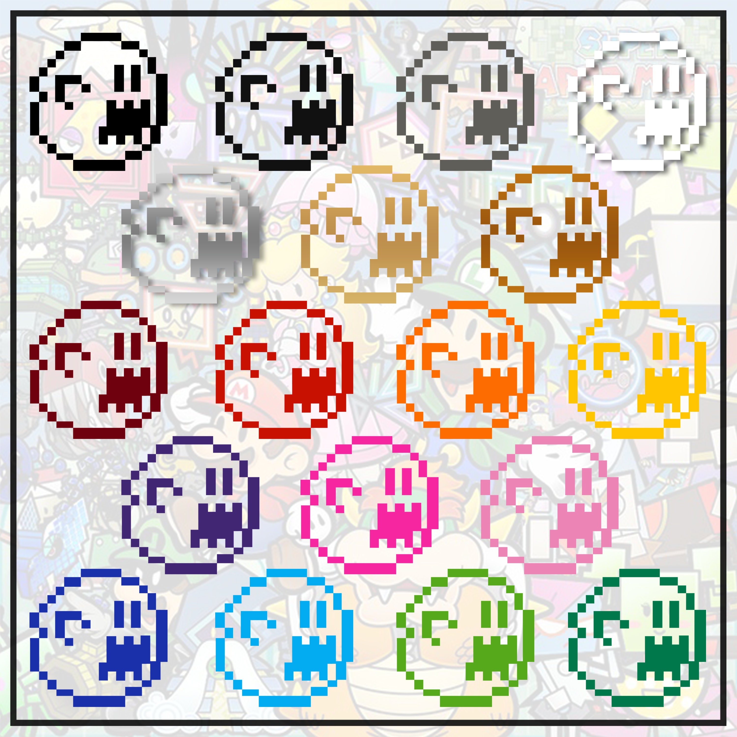 Nintendo Decal Super Mario Brothers 8 Bit Ghost Design | Etsy