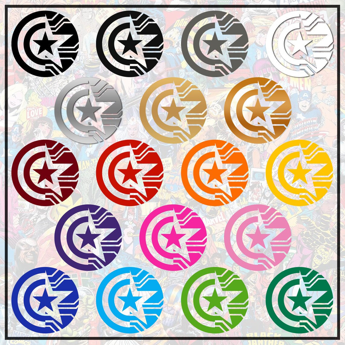 Winter Soldier Captain America Shield 18 Colors & Multiple - Etsy