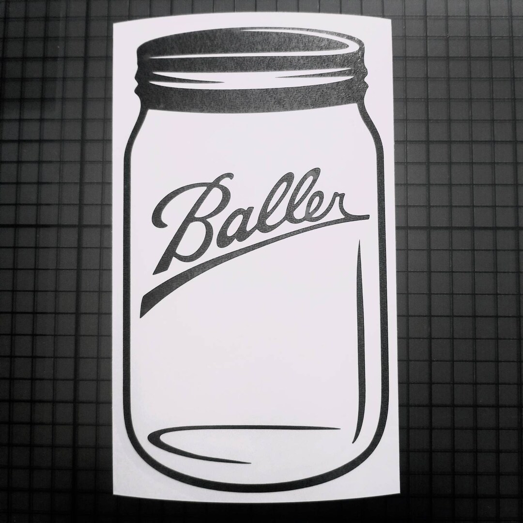 Mason Jar Baller Decal - 18 Colors & Multiple Sizes - Etsy