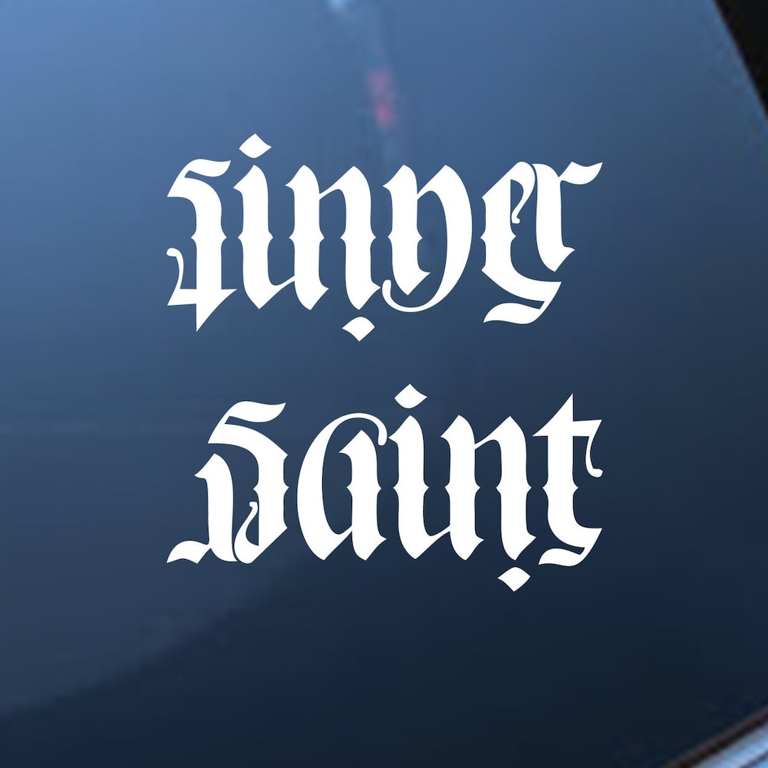 Sinner Saint Ambigram Decal | Sticker - Etsy