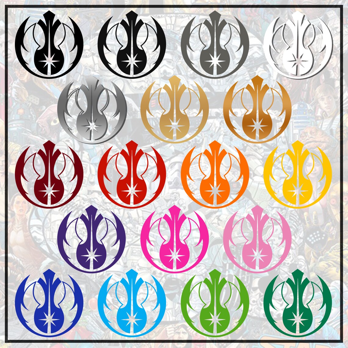 Jedi Rebel Symbol Star Wars Decal 18 Colors & Multiple | Etsy