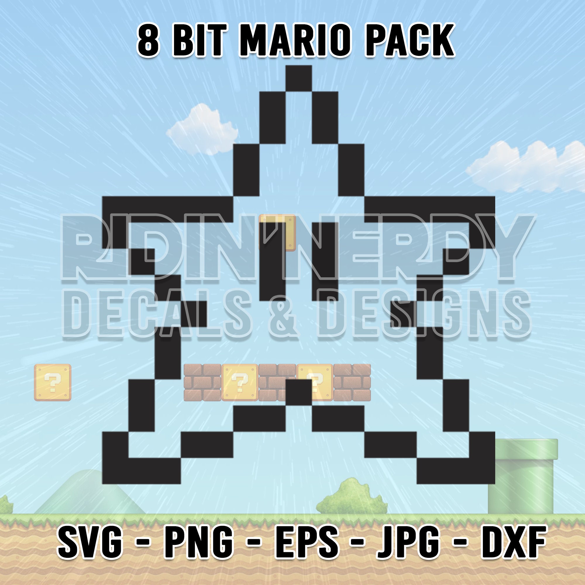 Super Mario 8 Bit Icons Digital Download Pack - Etsy UK