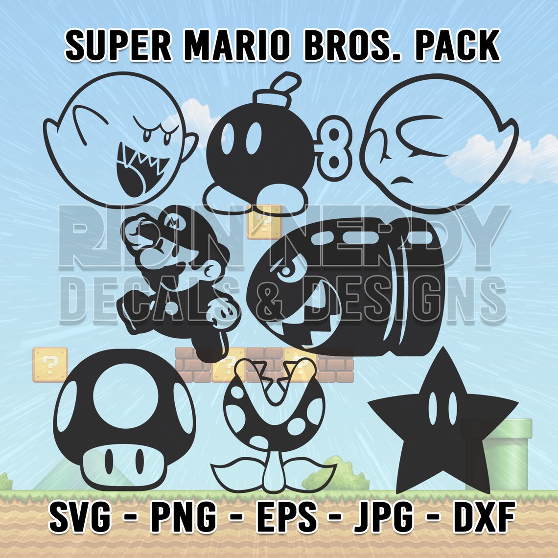 Super Mario Bros. Icons Digital Download Pack - Etsy