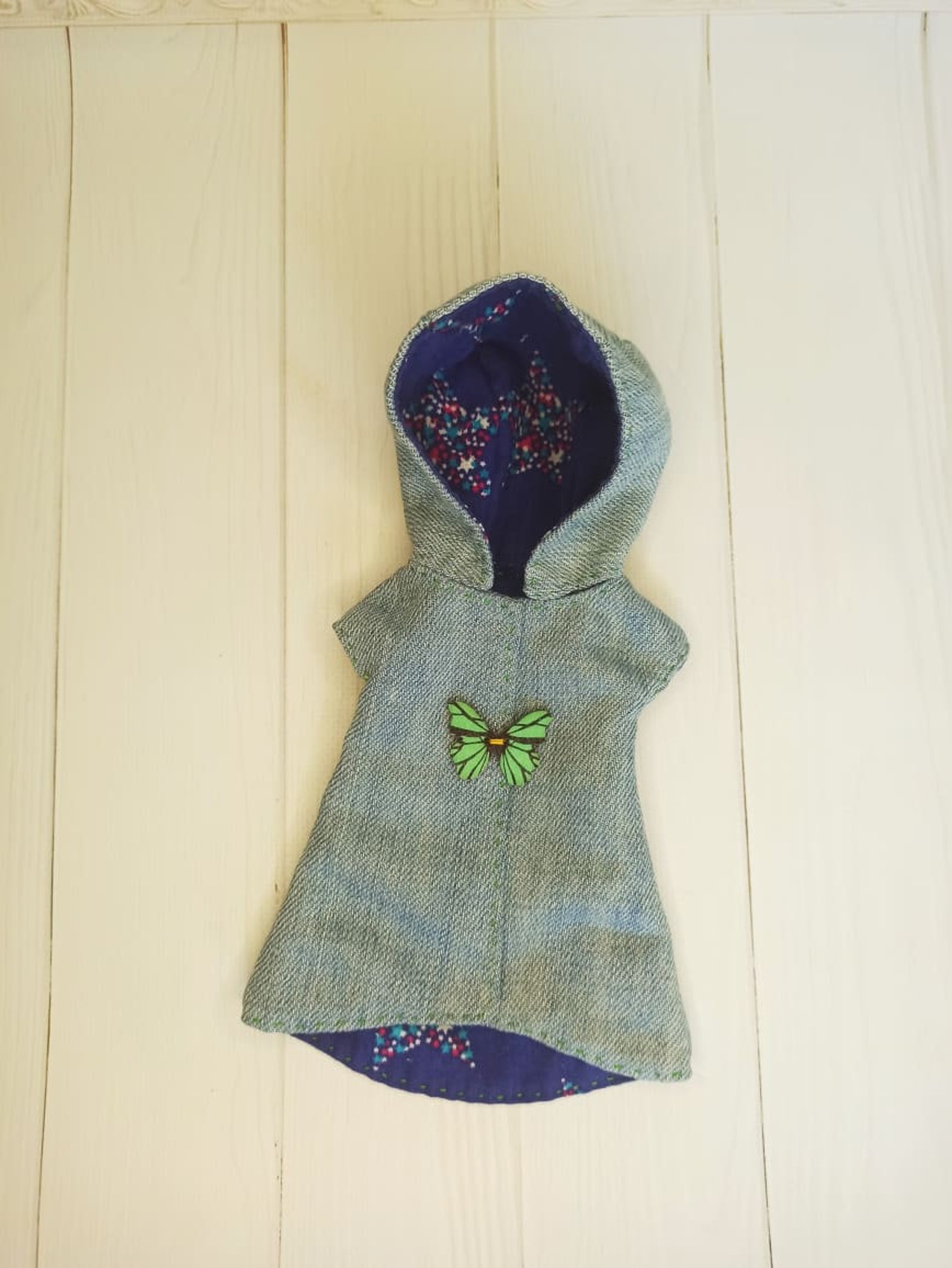 Blythe Cloak Blythe Denim Cape Jacket Blythe Cardigan Blythe | Etsy