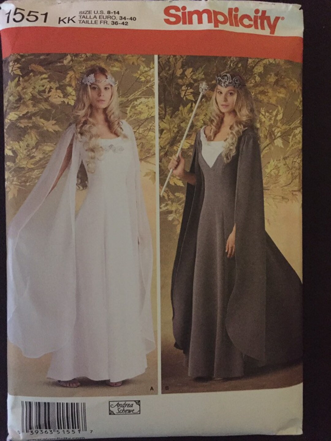Simplicity 1551 Medieval Gown Pattern - Etsy