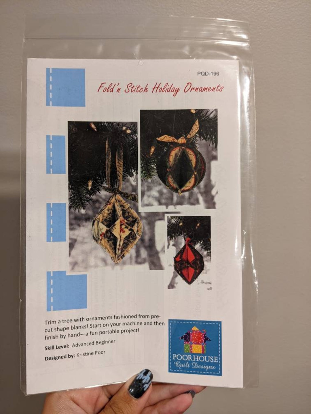 Poorhouse Quilt Designs Fold N Stitch Holiday Ornaments Pattern - Etsy