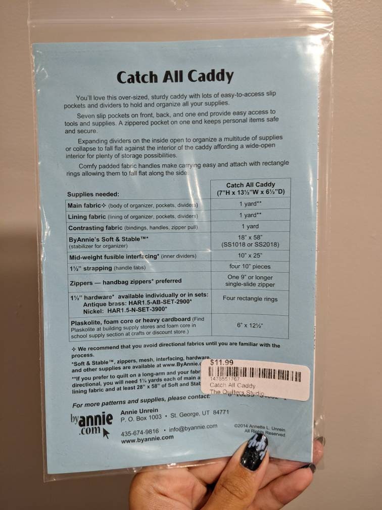 Catch All Caddy Bag Sewing Pattern - Etsy