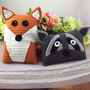 Raccoon and Red Fox Pillow Pals - Crochet Tutorial or Pattern - Toy ...