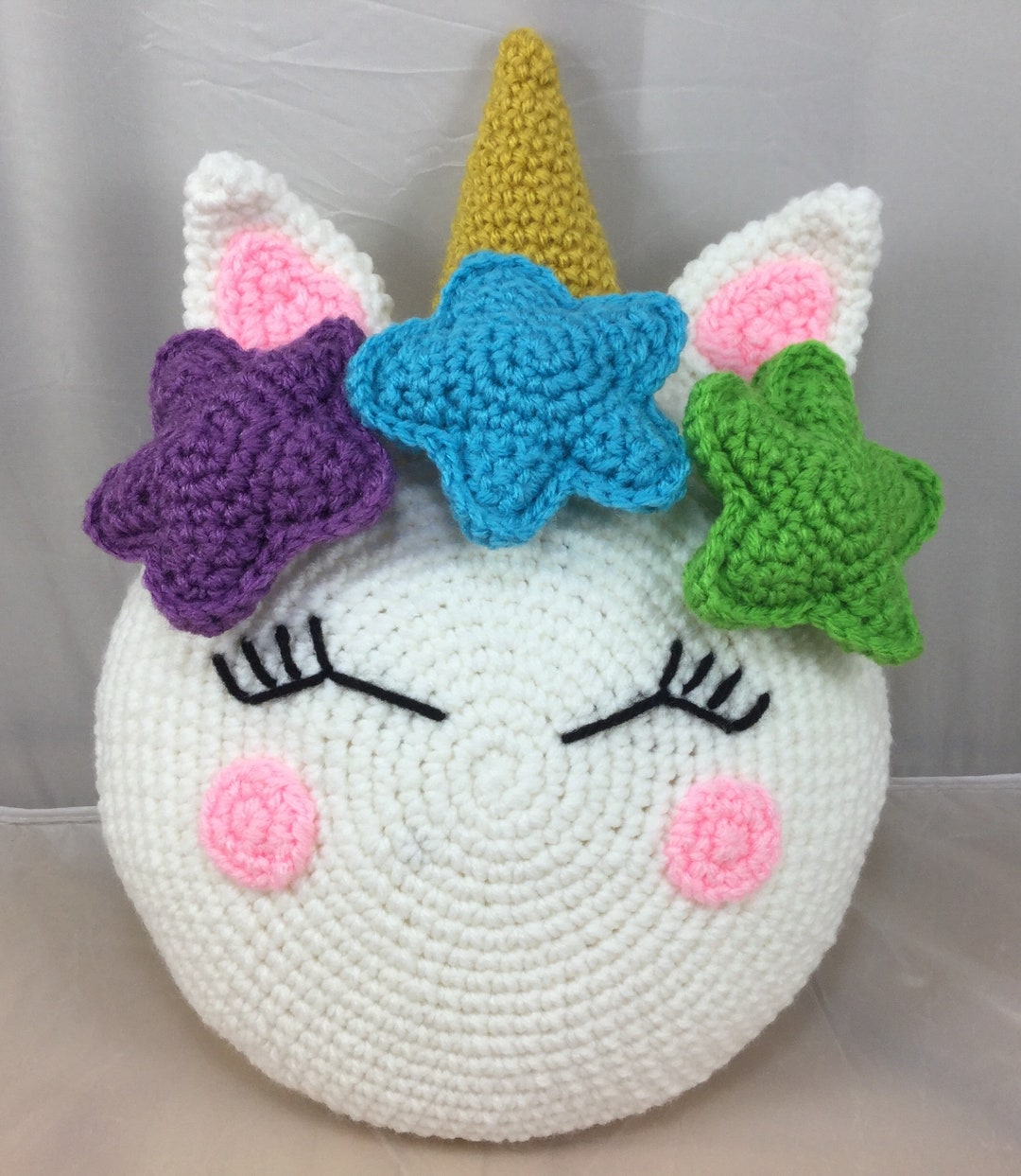 Unicorn Crochet Pillow Pattern - Instant PDF Download - Unicorn Pillow ...