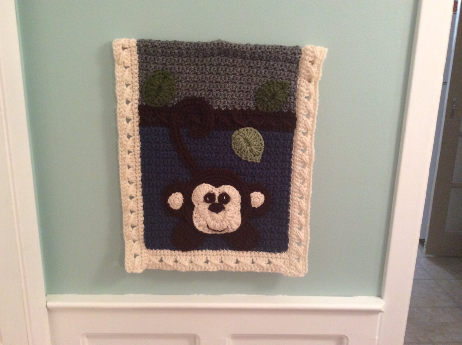 Lil Monkey Blanket Set Crochet Pattern Baby Blanket Wall - Etsy