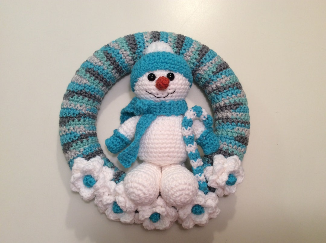 Snowman Winter Wreath Tutorial - Snowman Wreath - Amigurumi - Snowman ...