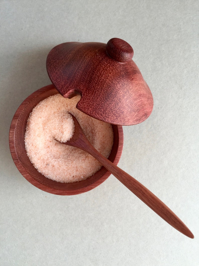Salt Cellar, Hardwood, Handcrafted With Spoon - Etsy