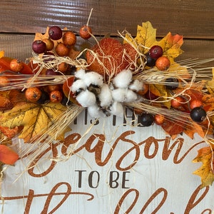 Fall Door Sign, Thankful & Blessed Sign, Fall Decor, Door Sign, Fall ...