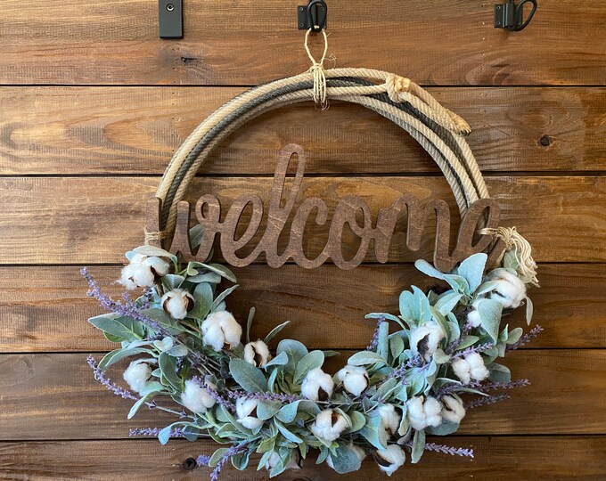 Farmhouse Cotton ***MULTIPLE DESIGNS*** Floral Rope Wreath , Western ...