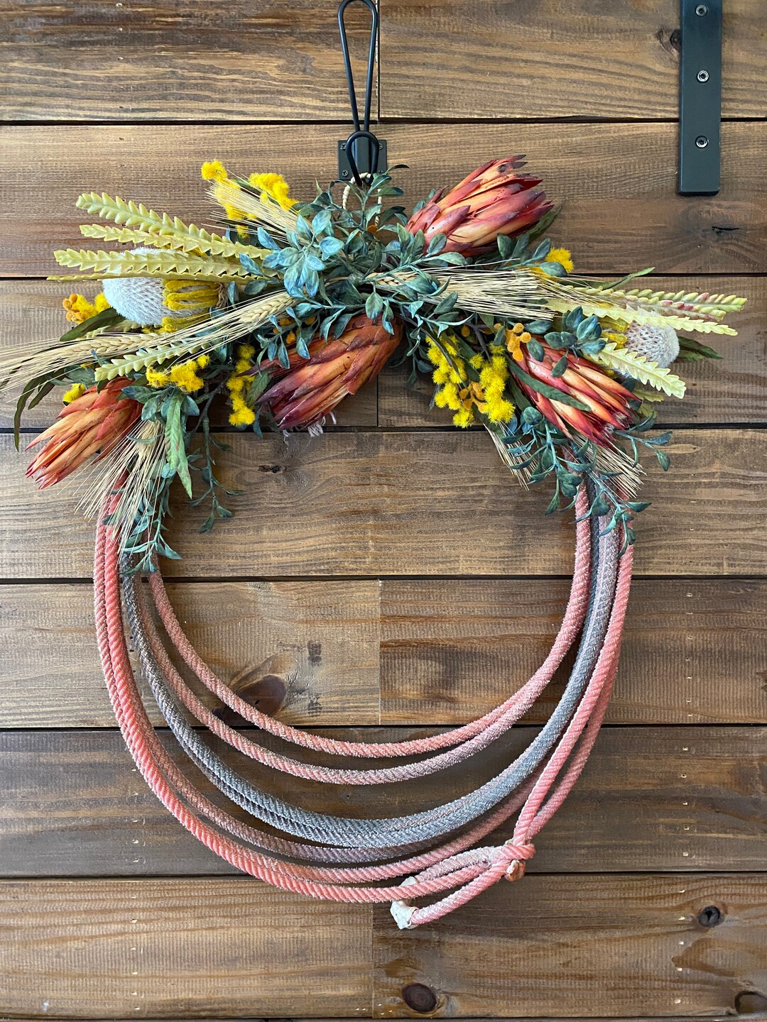 Get Looped , Floral Rope Wreath , Western Rope Wreath, Wreath, Lariat ...