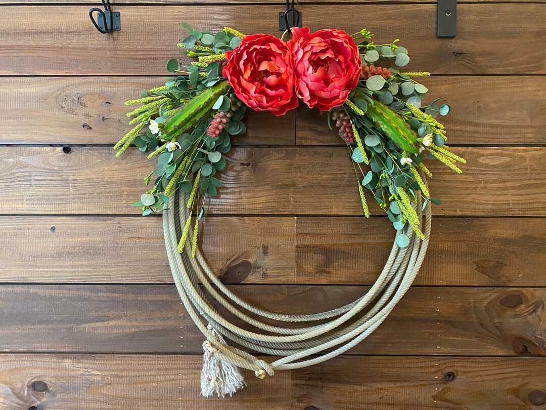 Cactus Makes Perfect,multiple DESIGNS Floral Rope Wreath , Western Rope ...