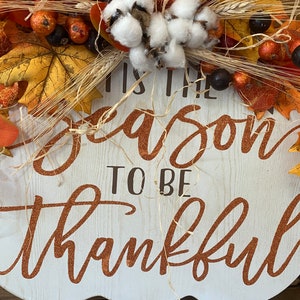 Fall Door Sign, Thankful & Blessed Sign, Fall Decor, Door Sign, Fall ...