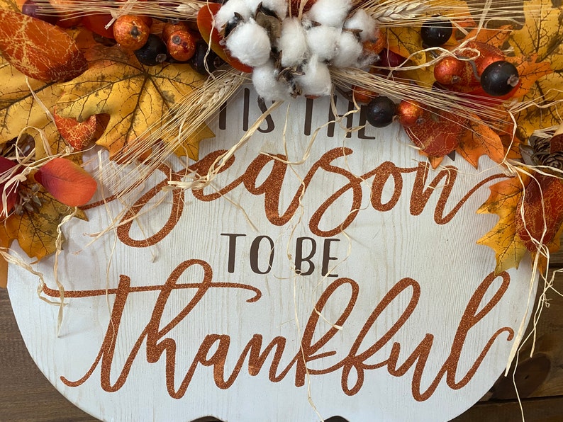 Fall Door Sign Thankful & Blessed Sign Fall Decor Door - Etsy
