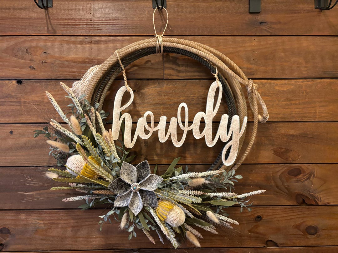 Cattle Call Rope Wreath, Floral Rope Wreath , Western Rope Wreath ...