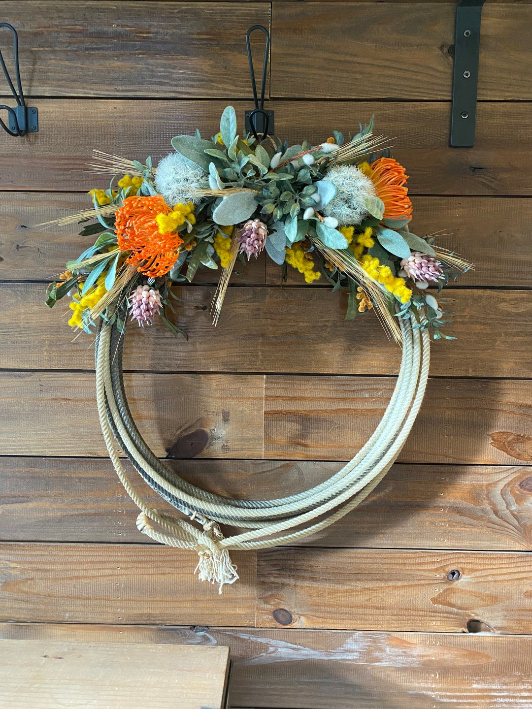 Roping is Essential **MULTIPLE DESIGNS** Floral Rope Wreath , Western ...