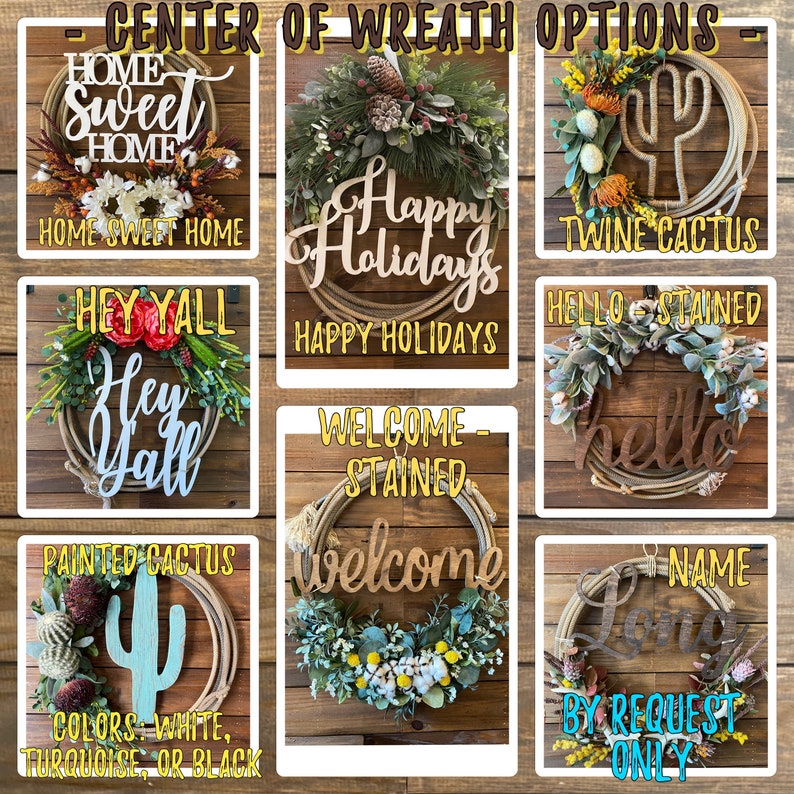 No Reins MULTIPLE DESIGNS Floral Rope Wreath Western - Etsy
