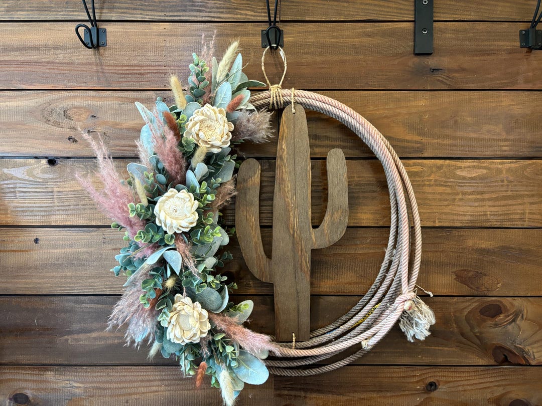 Wild Horses Rope Wreath, Floral Rope Wreath , Western Rope Wreath ...