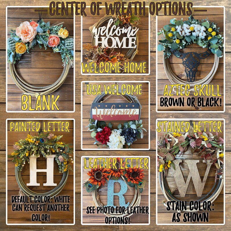 No Reins MULTIPLE DESIGNS Floral Rope Wreath Western - Etsy