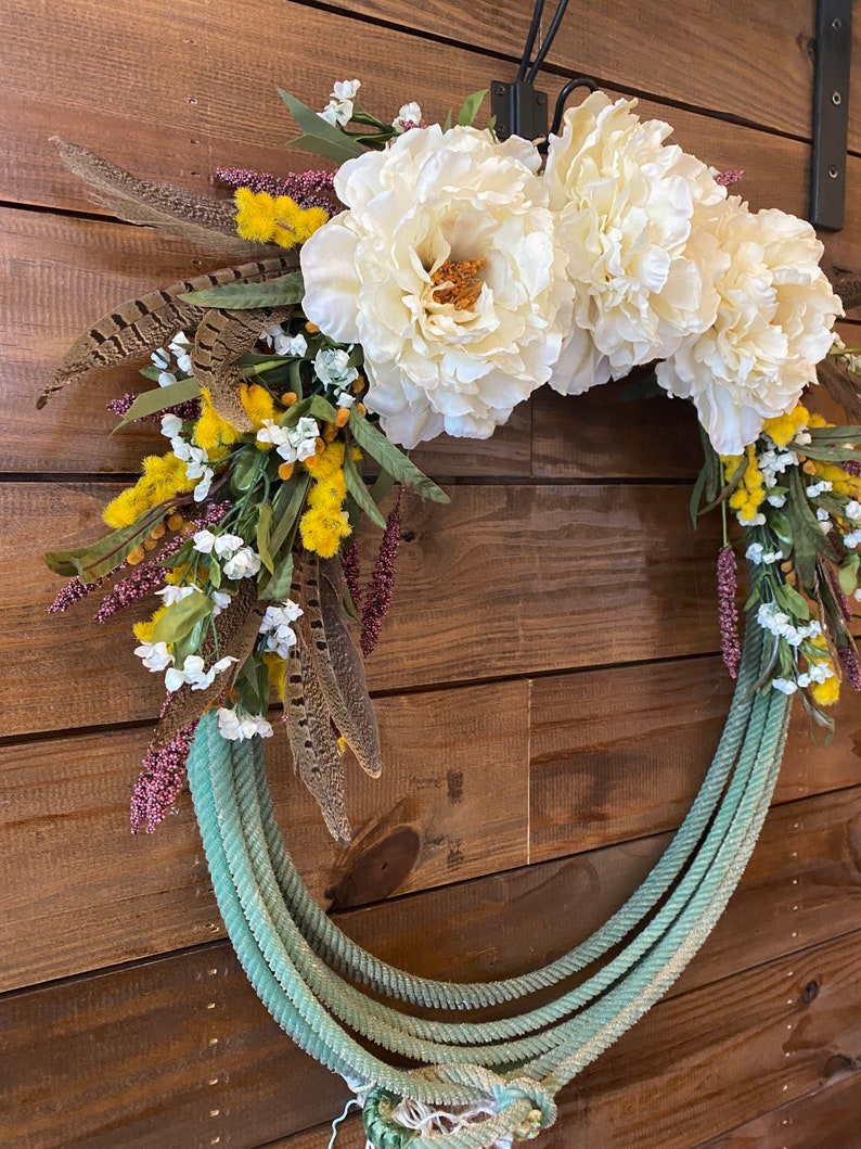 Pheasant Feather Floral Rope Wreathmultiple DESIGNS - Etsy