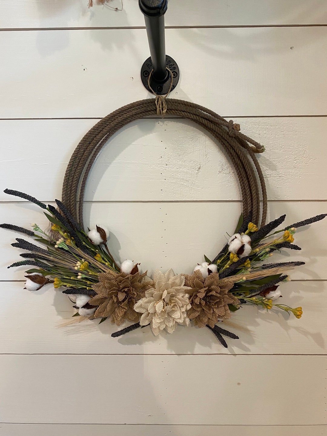 Gone Roping , Floral Rope Wreath , Western Rope Wreath, Wreath, Lariat ...